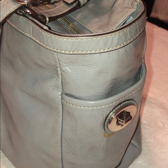 Coach | Bags | Coach Grey Leather Satchel | Poshmark